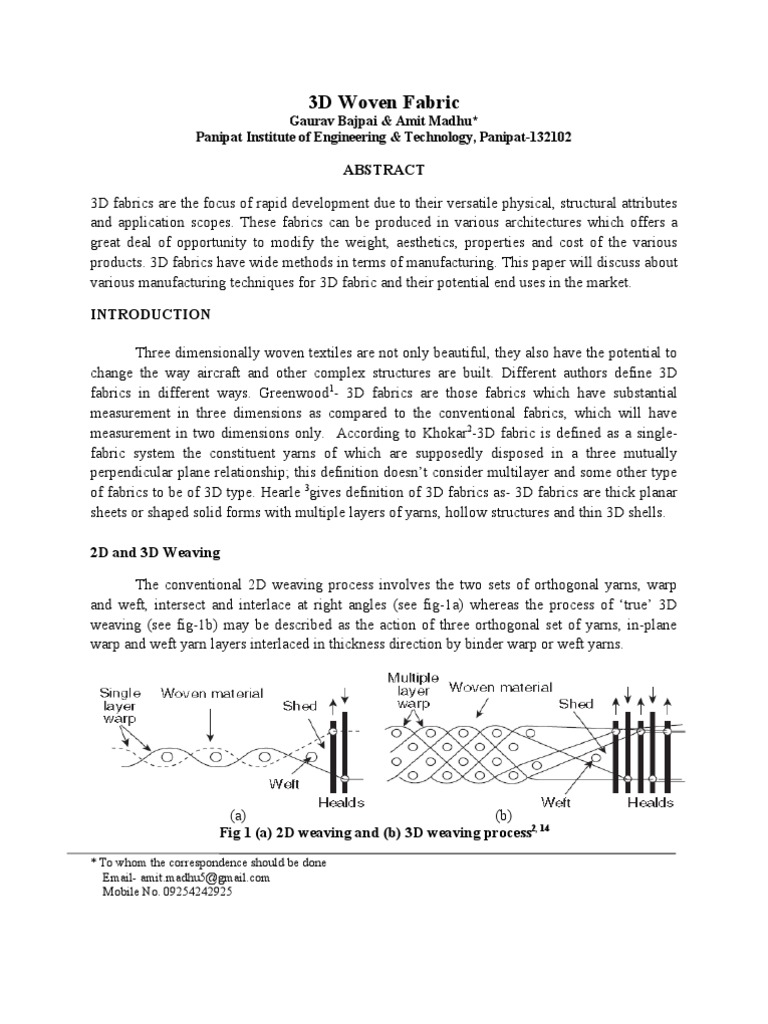 3D Woven Fabric | PDF | Textiles | Composite Material