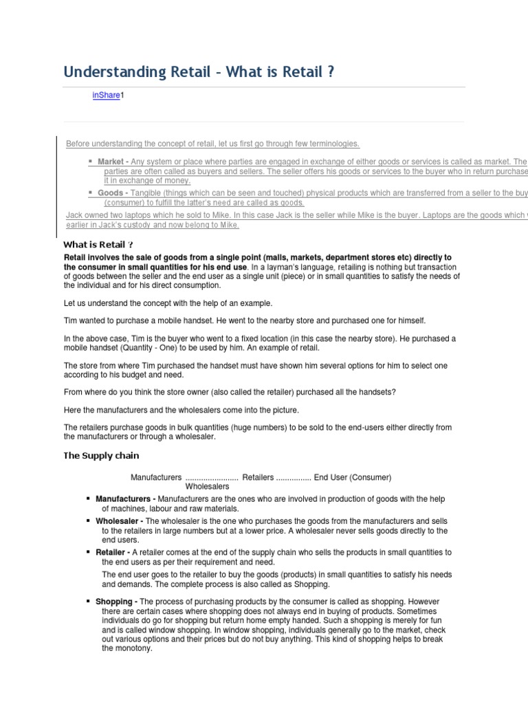 Retail Management | PDF | Retail | Merchandising