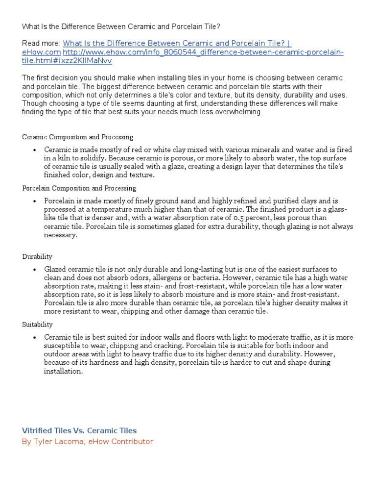 Ceramic And Porcelain Tile Pdf Tile Porcelain