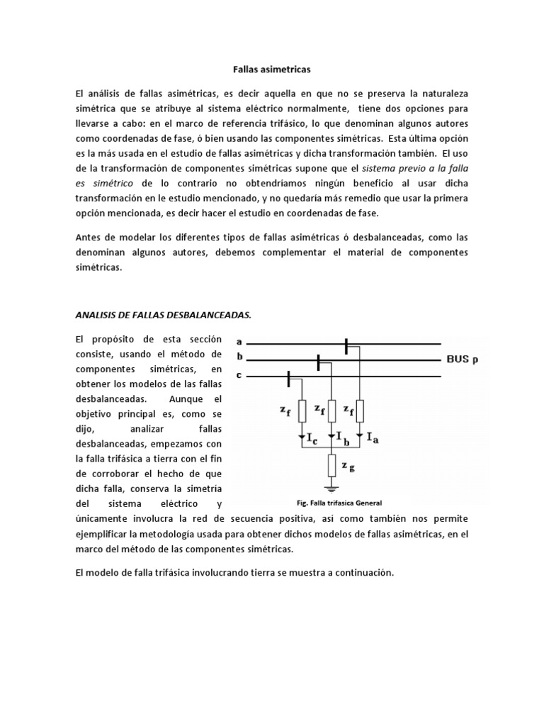 Análisis de fallas eléctricas asimétricas mediante el método de ...
