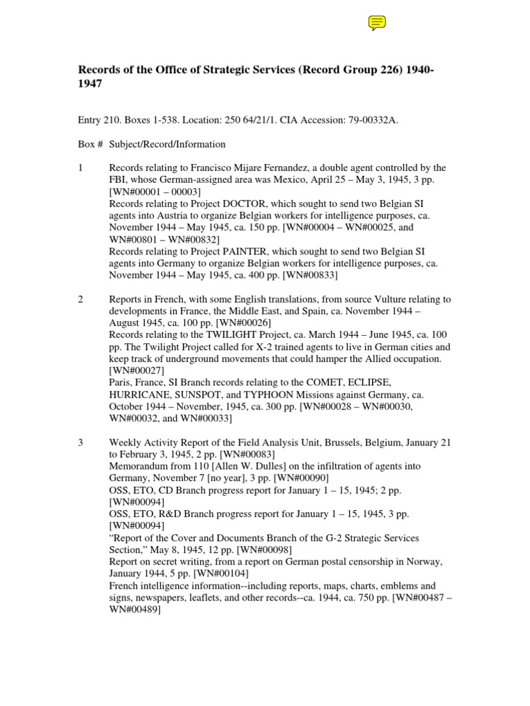 Oss 1940 47 | PDF | Office Of Strategic Services | Espionage