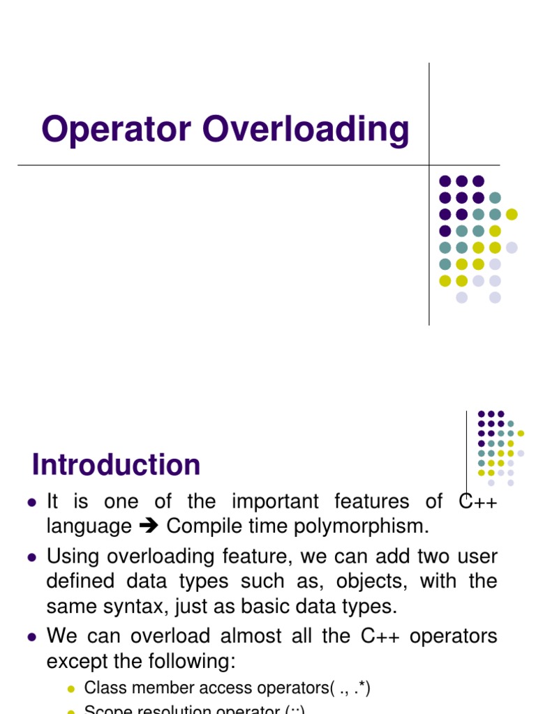 12 Operator Overloading Pdf C Subroutine
