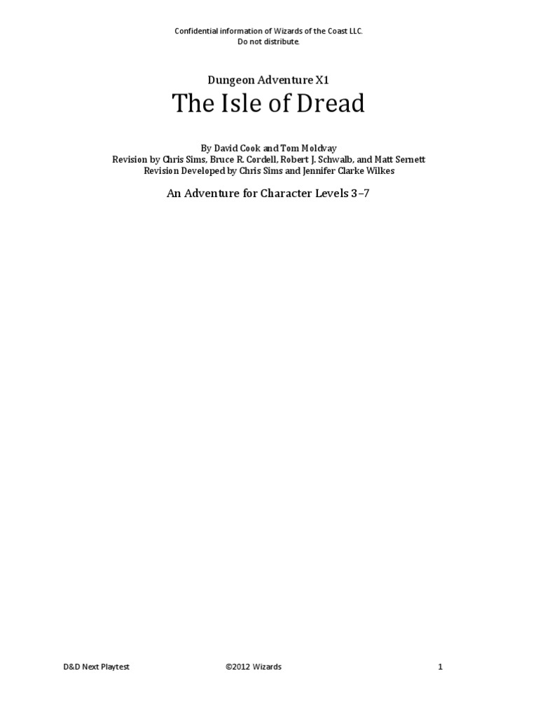 Adventure - Isle of Dread PDF | PDF | Wound | Leisure