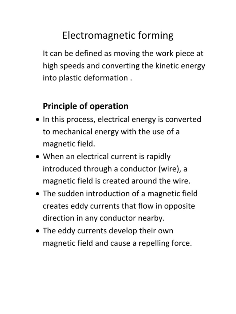 Electromagnetic Forming | PDF | Electric Current | Inductor