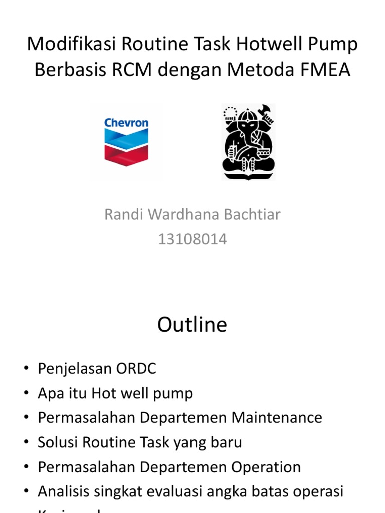 Modifikasi Routine Task Hotwell Pump Berbasis RCM Dengan | PDF