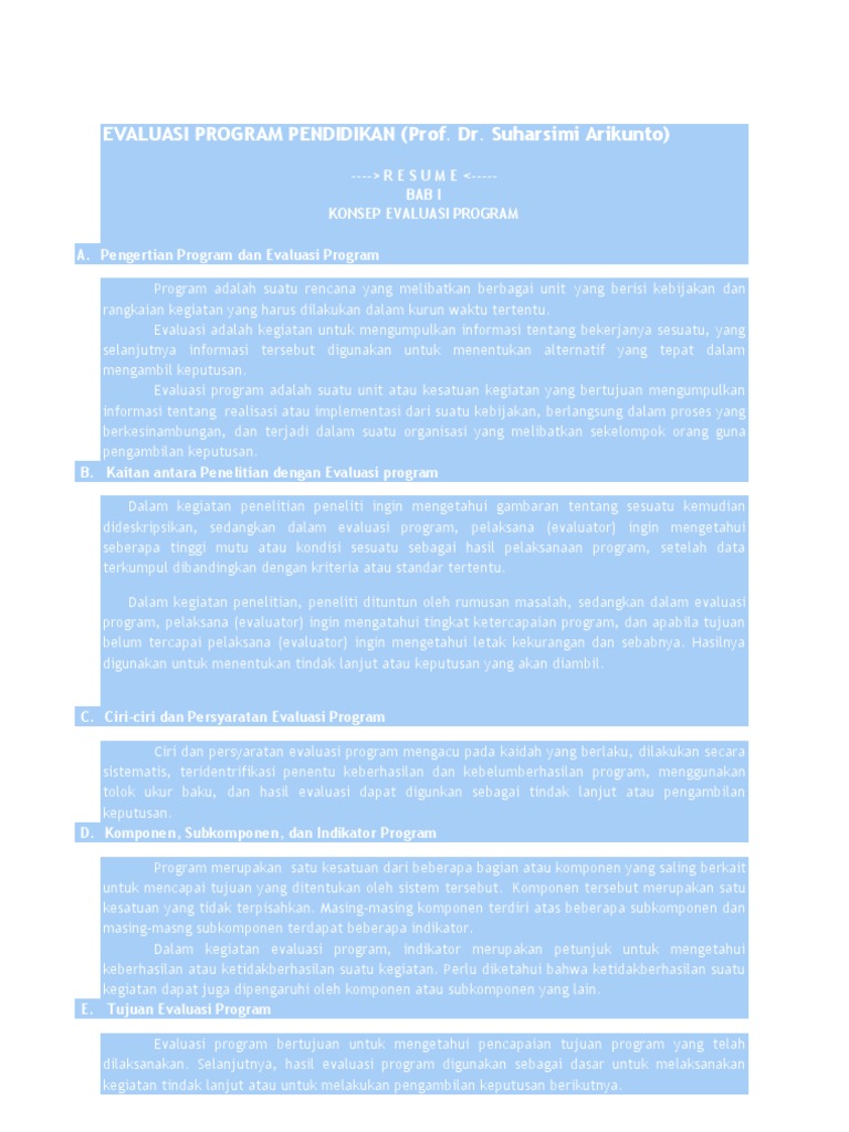 Evaluasi Program Pendidikan: Konsep & Model | PDF