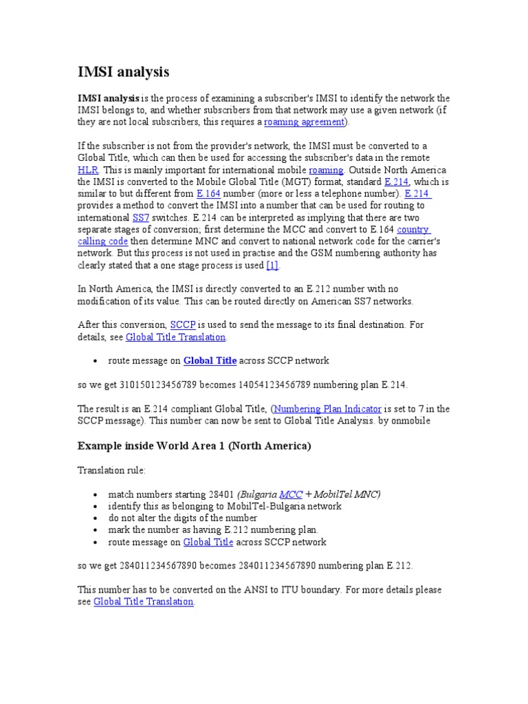 IMSI Check | PDF | Oral Communication | Mobile Telecommunications