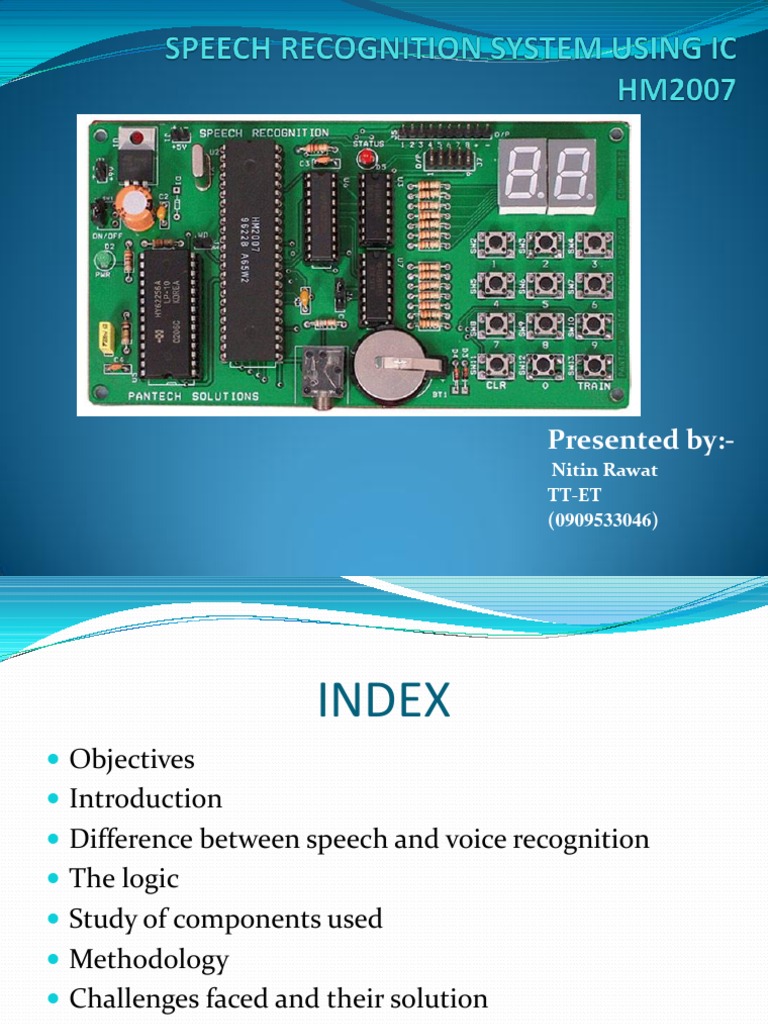 Speech Recognition System Using Ic Hm2007 | Speech Recognition ...