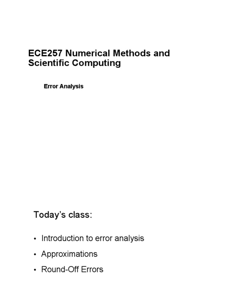 ECE257 Numerical Methods and Scientific Computing | PDF | Numerical ...
