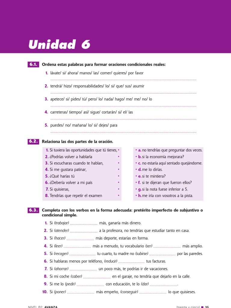 Ejercicios Oraciones Condicionales | PDF