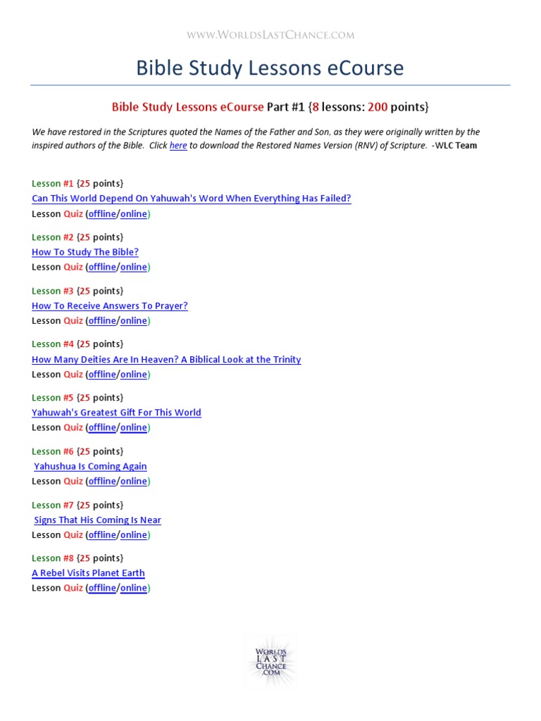 Bible Study Lessons | PDF