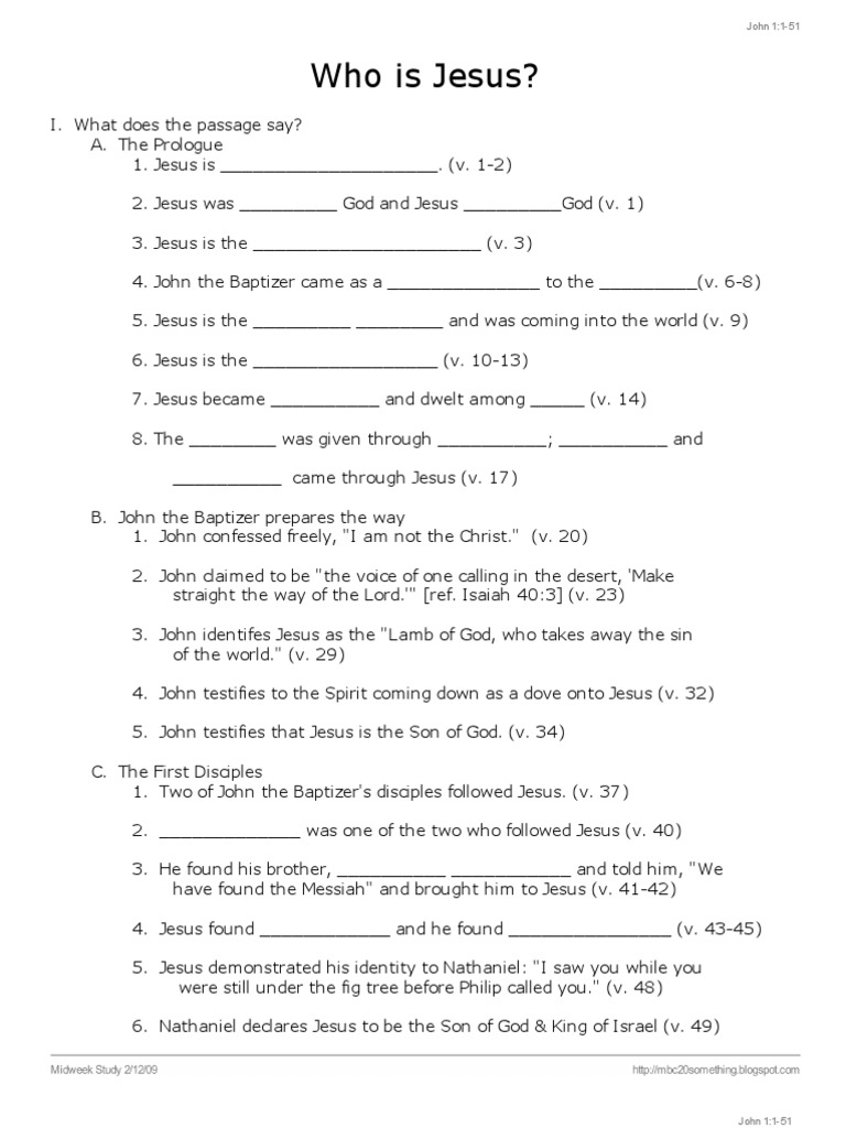 Who Is Jesus - Part 1 - Jn1 | PDF | John The Baptist | Christianity