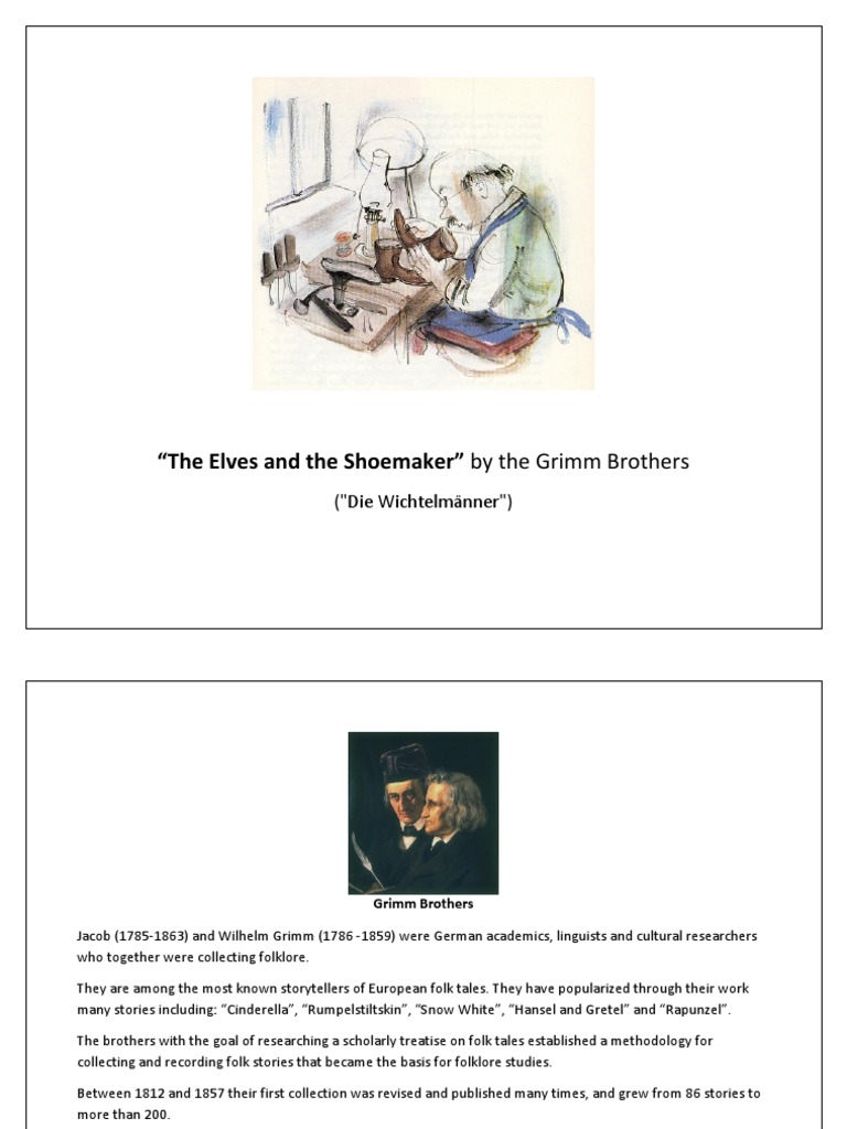The Elves and The Shoemaker | PDF | Brothers Grimm | Fairy Tales