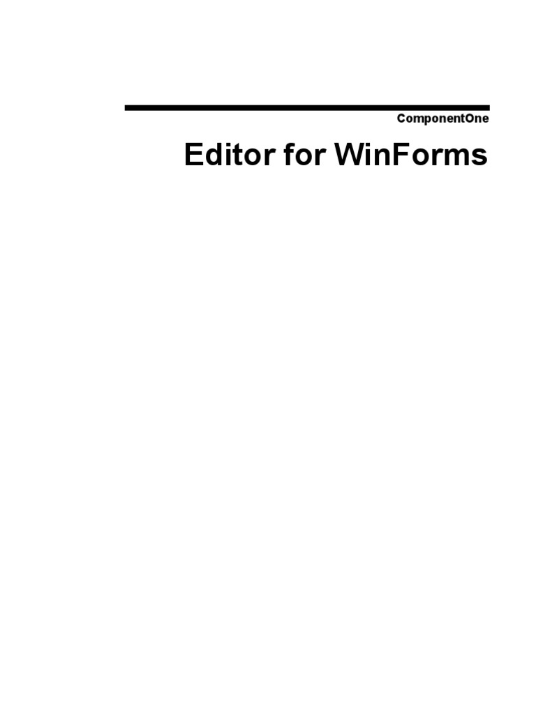 WinForms Editor | PDF | Microsoft Visual Studio | Html Element