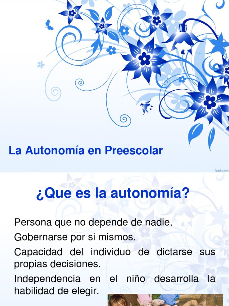 La Automia en Preescolar | PDF | Jardín de infancia | Autoestima