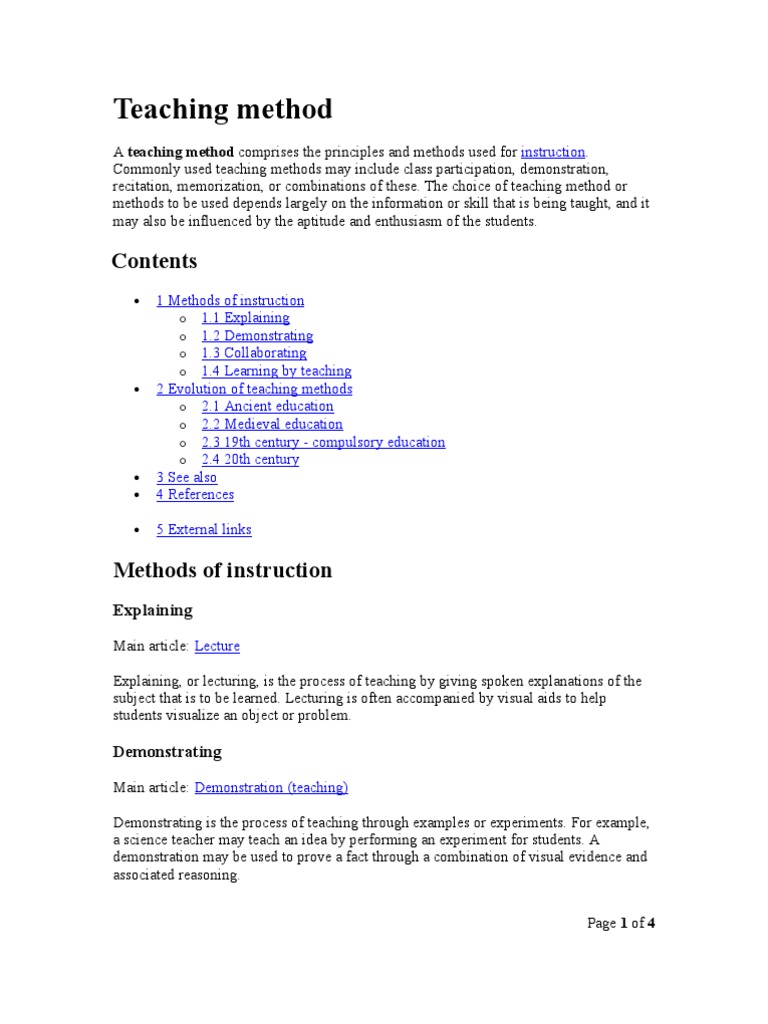 Teaching Method | PDF | Teaching Method | Cognition