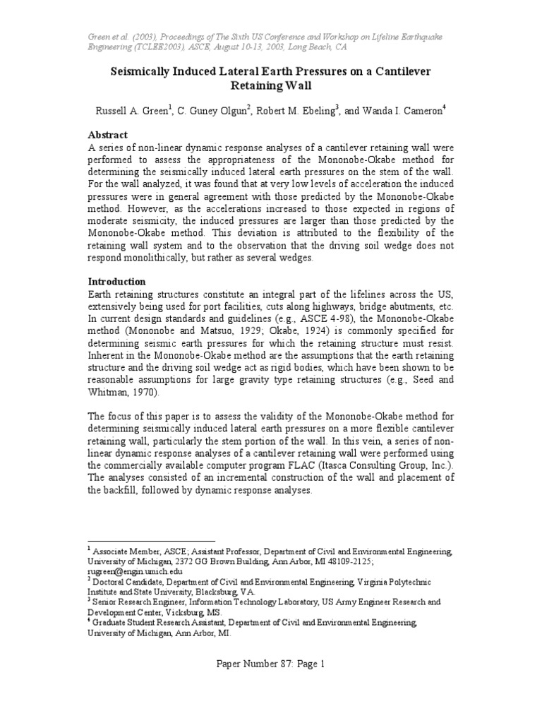 Mononobe Okabe | PDF | Earthquake Engineering | Mechanics