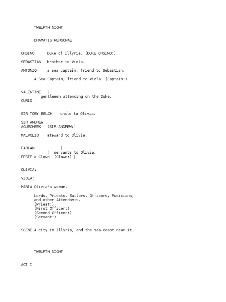 William Shakespeare - Twelfth Night | PDF | Twelfth Night