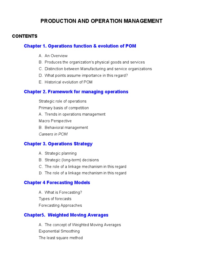 Operations Management Overview Guide | PDF | Business