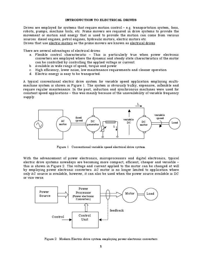 Introduction To Electrical Drives | PDF | Electric Motor | Power ...
