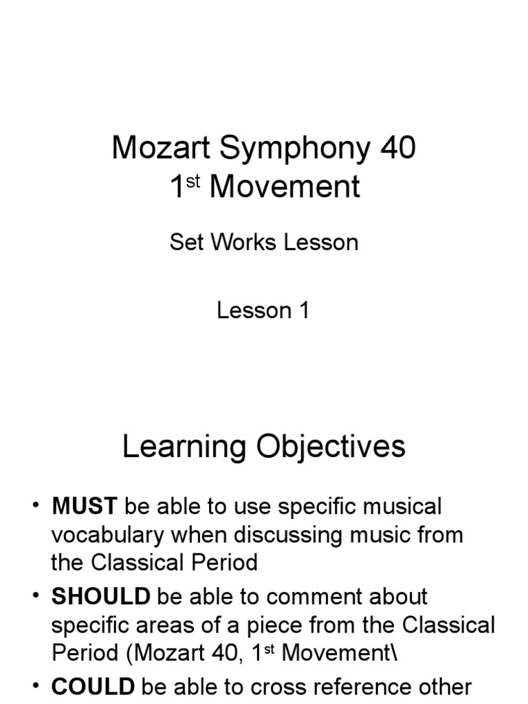 Classical Music Lesson: Mozart 40 | PDF
