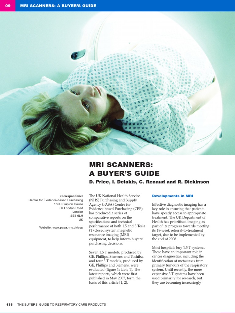 Mri Scanners: A Buyer'S Guide 09 | PDF | Magnetic Resonance Imaging ...
