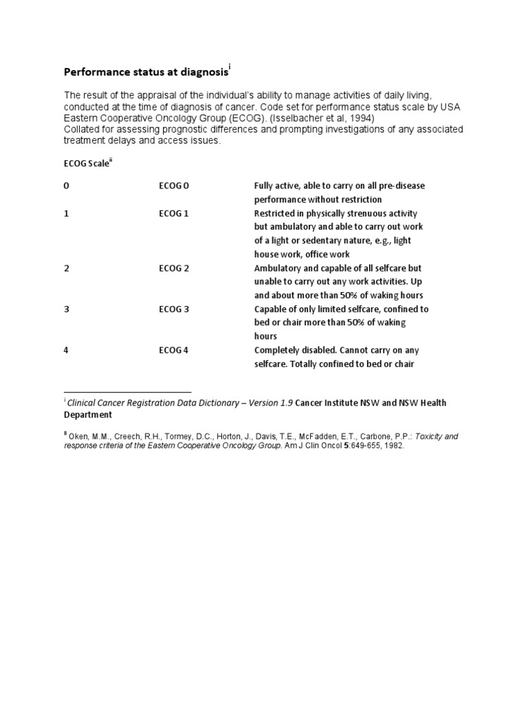 ECOG Performance Status 2 | PDF