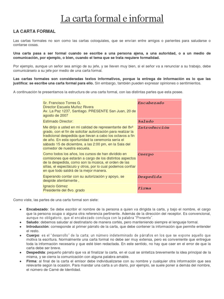 Escribir Carta Formal