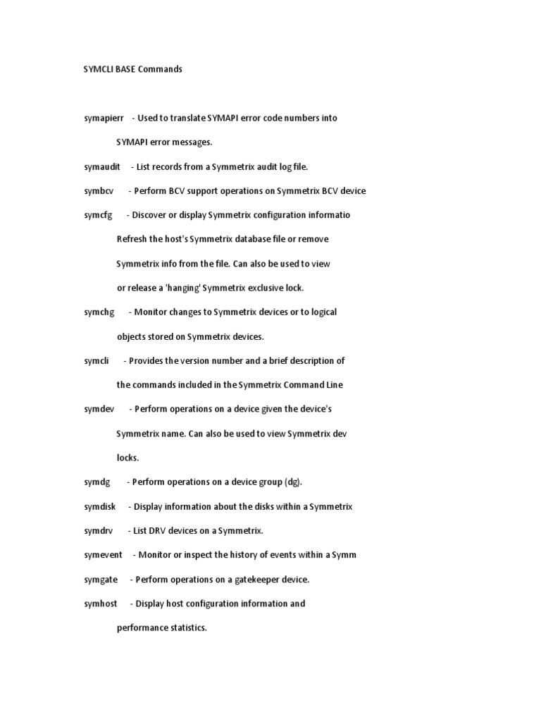 Symcli Base Commands Download Free Pdf Computer File File System