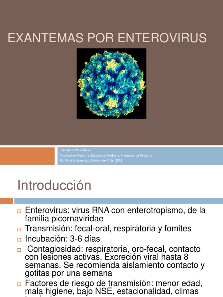 Exantemas Por Enterovirus | PDF | Virus | Epidemiología