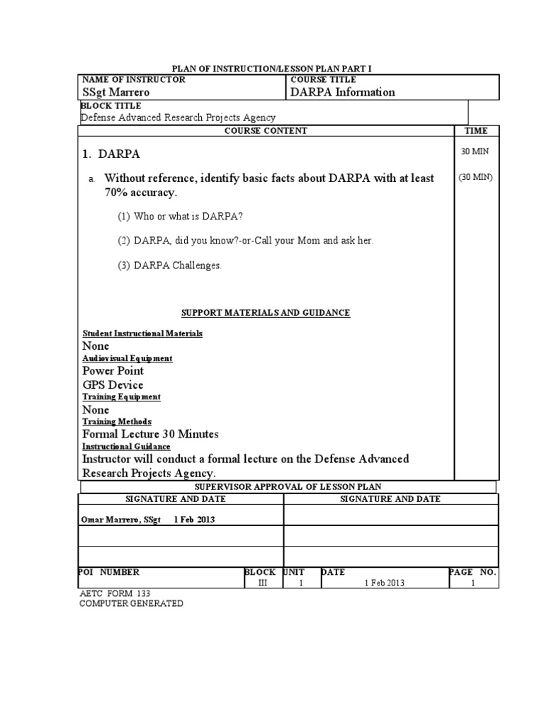 Point of Instruction On DARPA | PDF | Darpa | Internet
