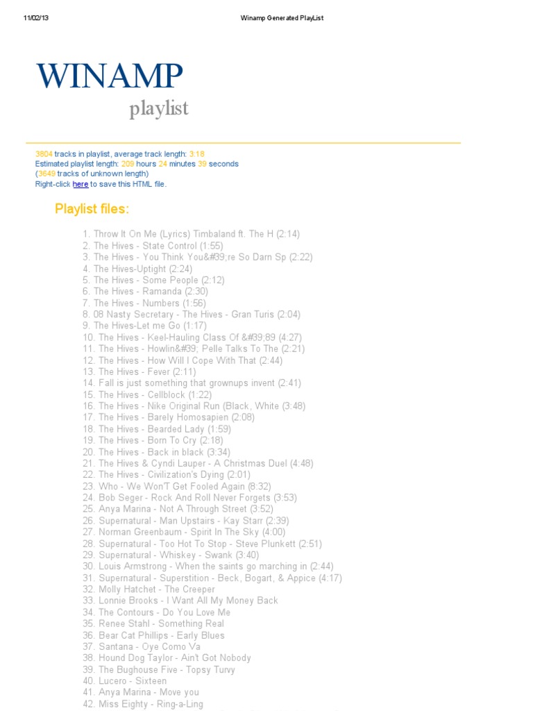Winamp Generated PlayList | PDF | Entertainment Award | Entertainment ...