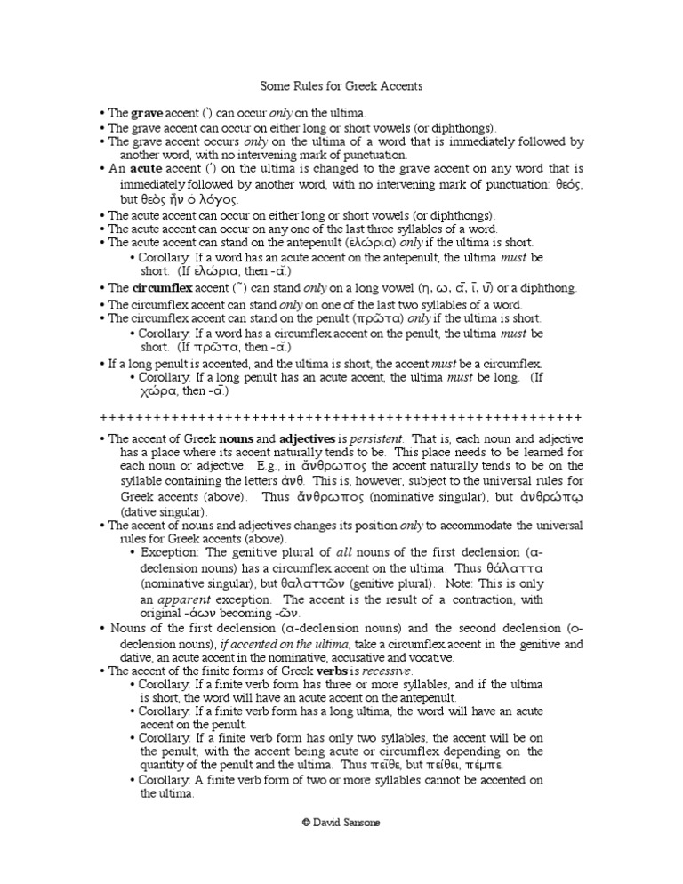 Greek Accents | PDF | Stress (Linguistics) | Language Families