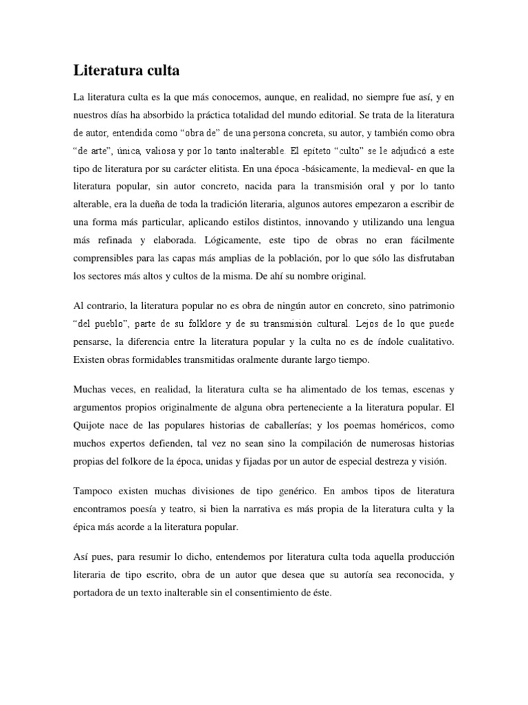 Literatura Culta | PDF | Science | Ciencia filosófica