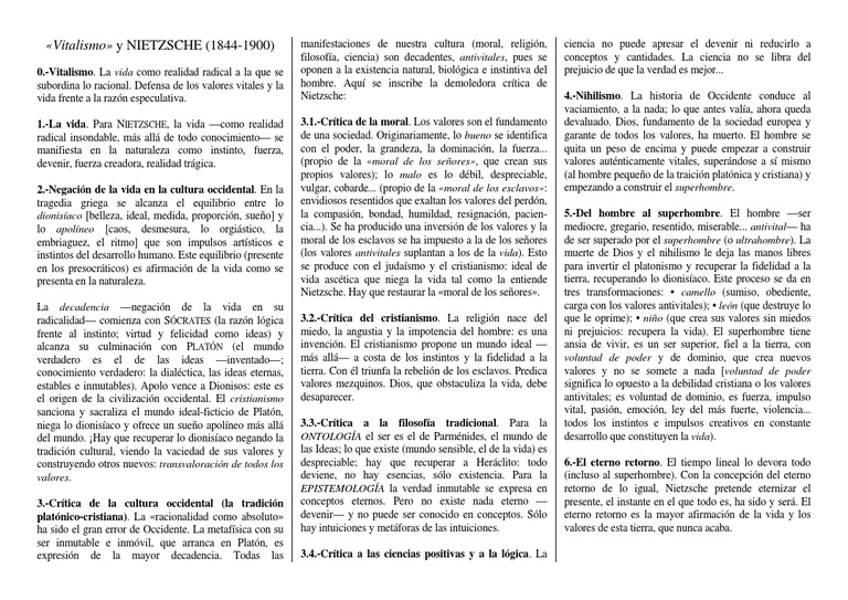 Esquema Nietzsche | PDF | Friedrich Nietzsche | Moralidad