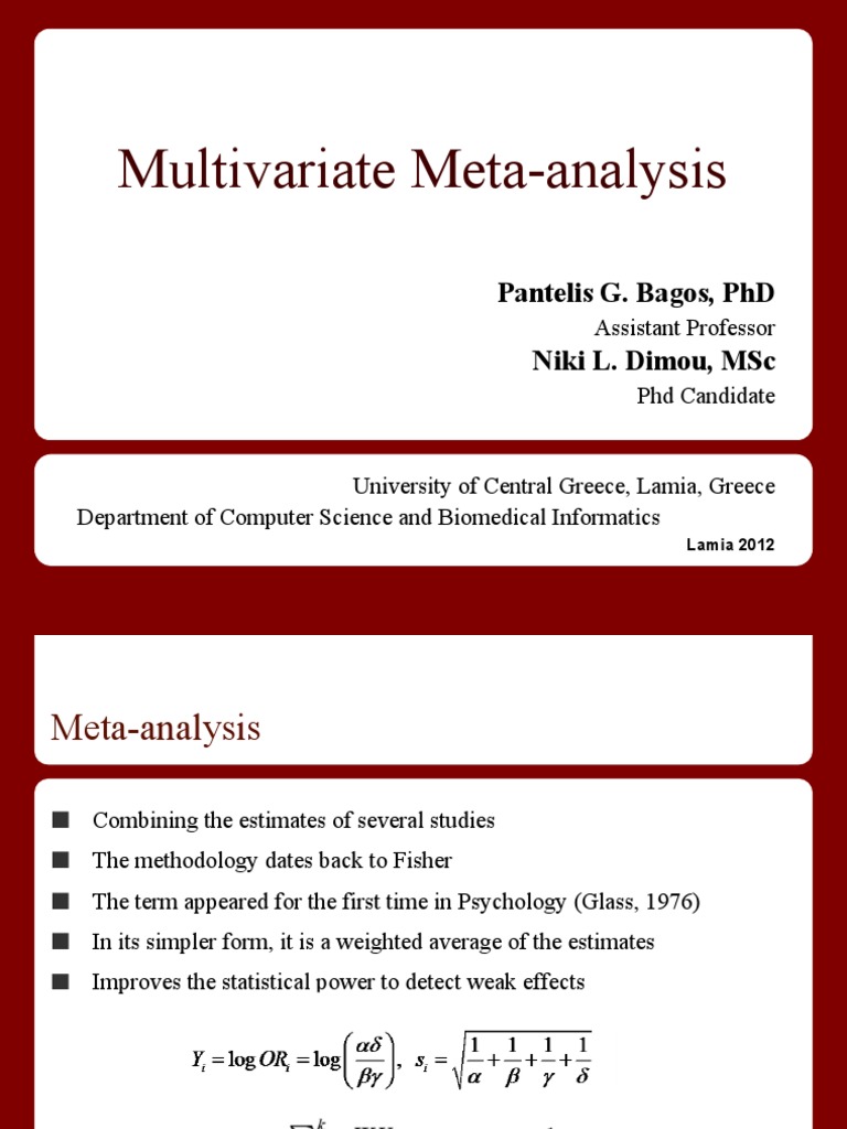 Multivariate Meta-Analysis | PDF | Meta Analysis | Correlation And ...