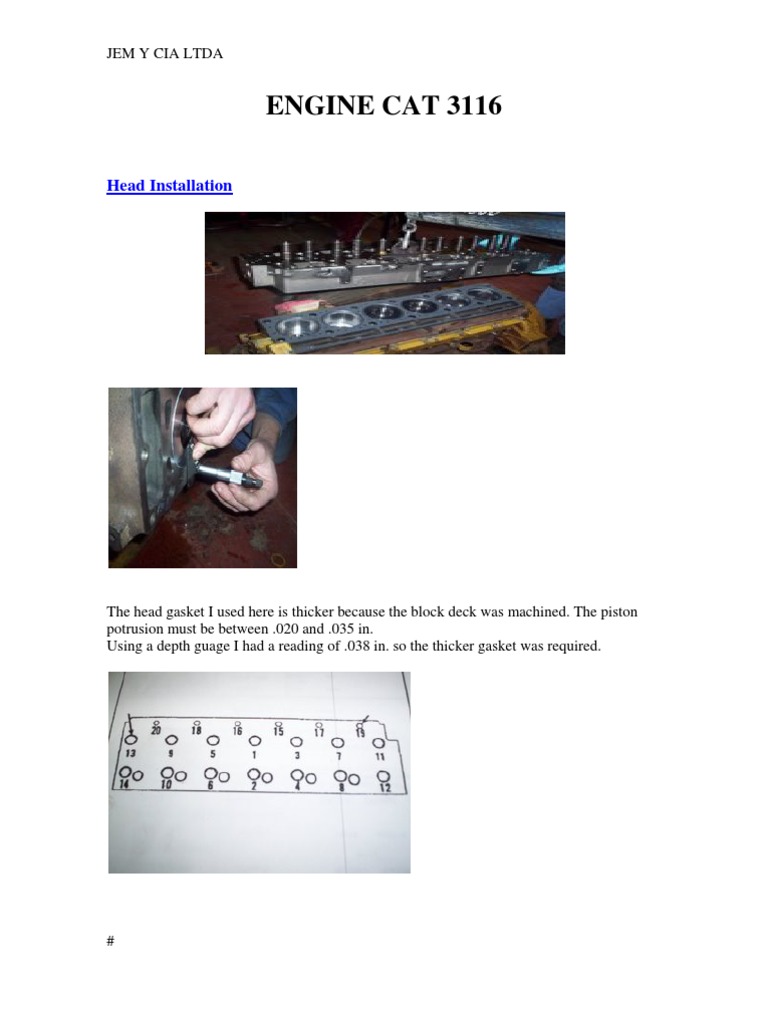 CAT 3116 Motor Cat-Ajustes | PDF | Cylinder (Engine) | Fuel Injection