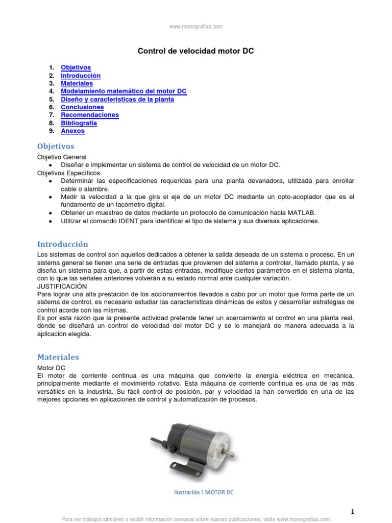Control Velocidad Motor DC | PDF | Microcontrolador | Sistema de control