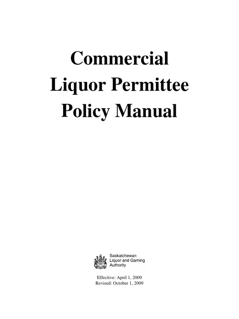 Liquor Permittee Manual | PDF | Bar | Tavern