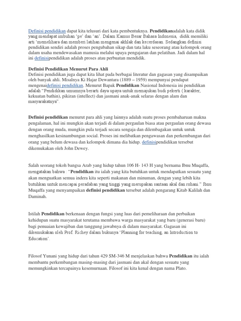 Definisi Pendidikan | PDF