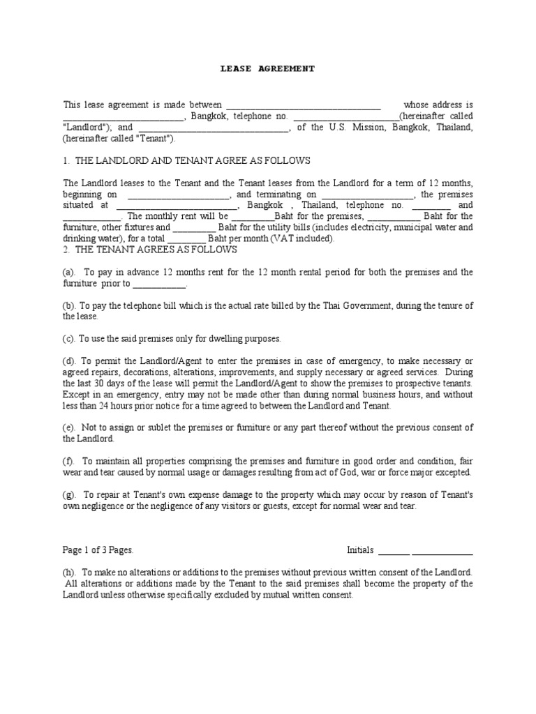 Housing Lease Agreement Template | PDF | Lease | Leasehold Estate