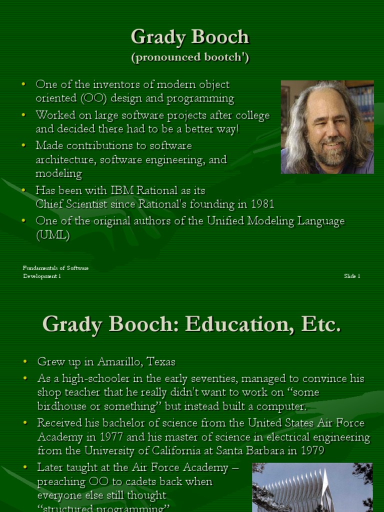 Grady Booch: (Pronounced Bootch') | PDF | Unified Modeling Language ...