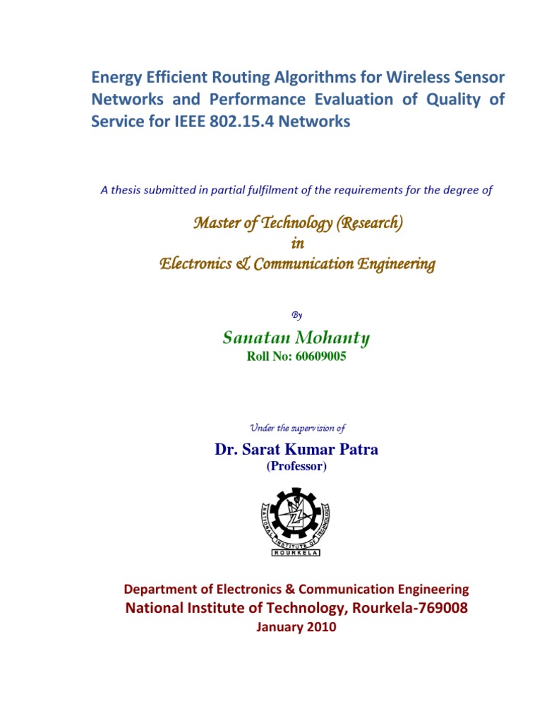 Mtech Thesis | PDF | Wireless Sensor Network | Routing