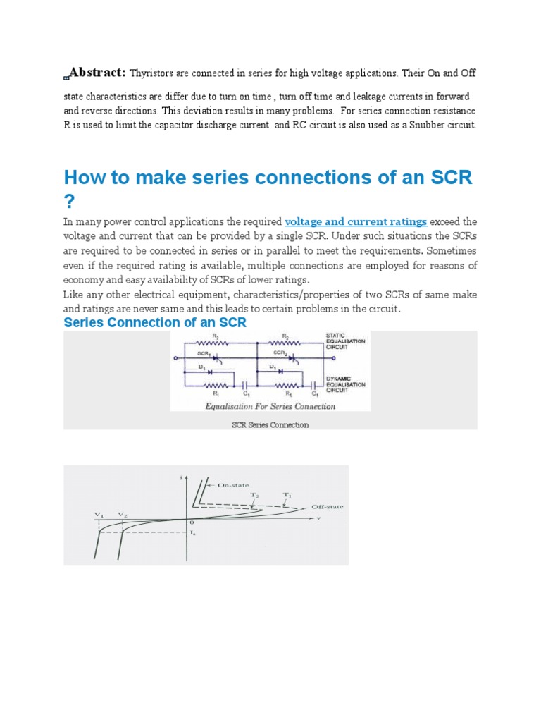 How To Make Series and Parallel Connections of An SCR | PDF | Series ...