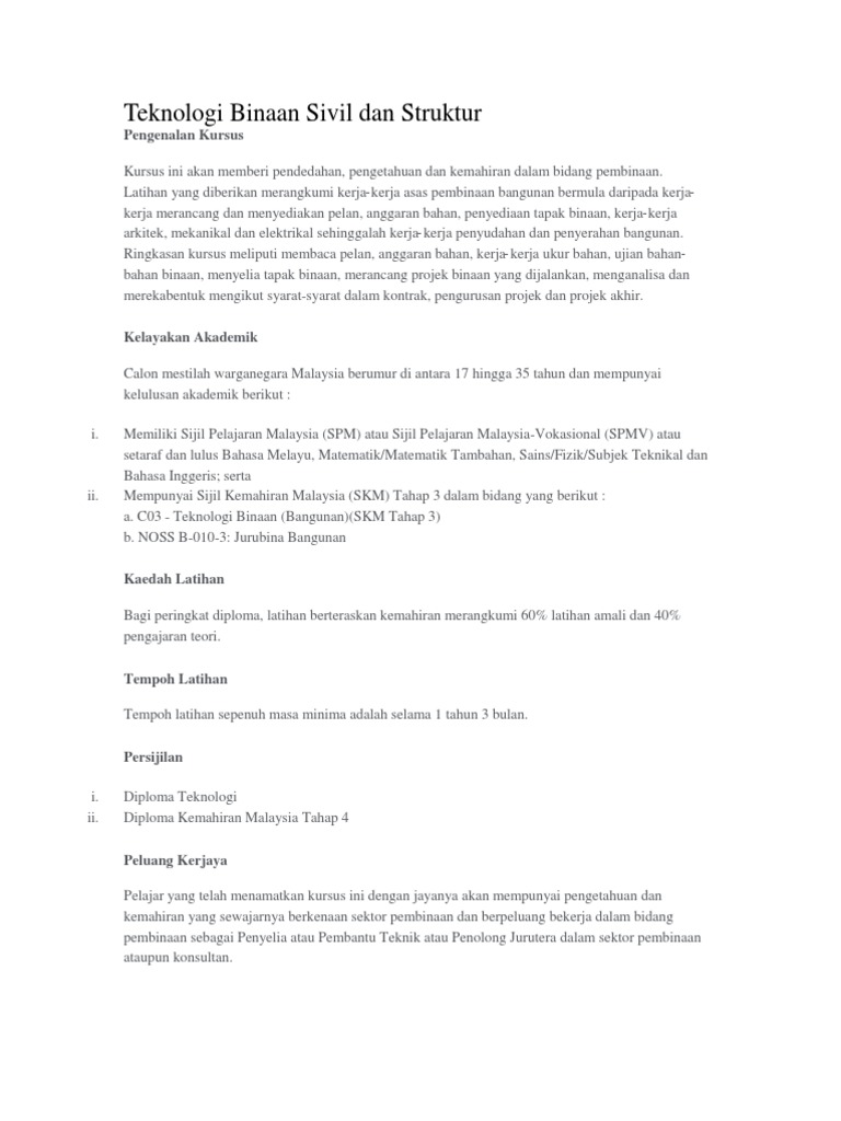 Teknologi Binaan Sivil Dan Struktur | PDF