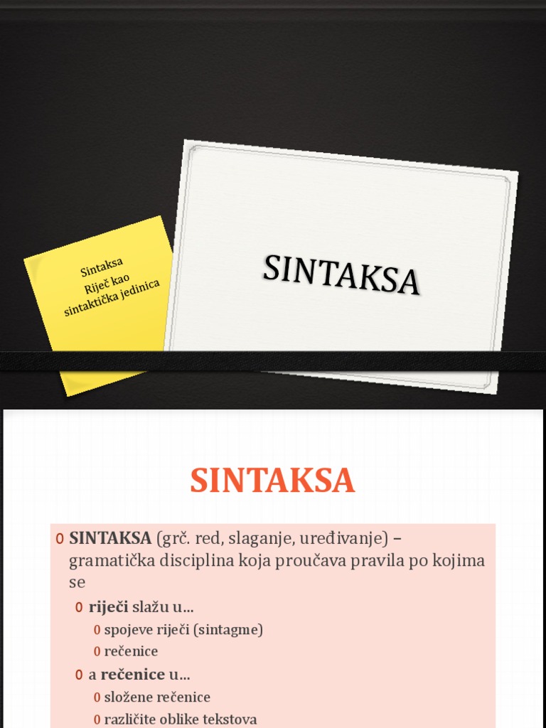Sintaksa, Sintagma | PDF