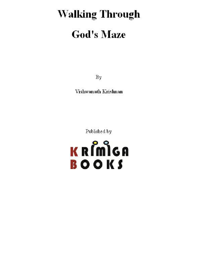 Walking Through God's Maze eBook - Vishwanath Krishnan | Maya (Illusion ...