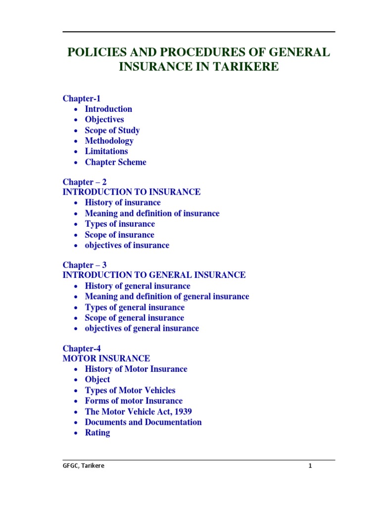 General Insurance Policies in Tarikere | PDF | Vehicle Insurance ...