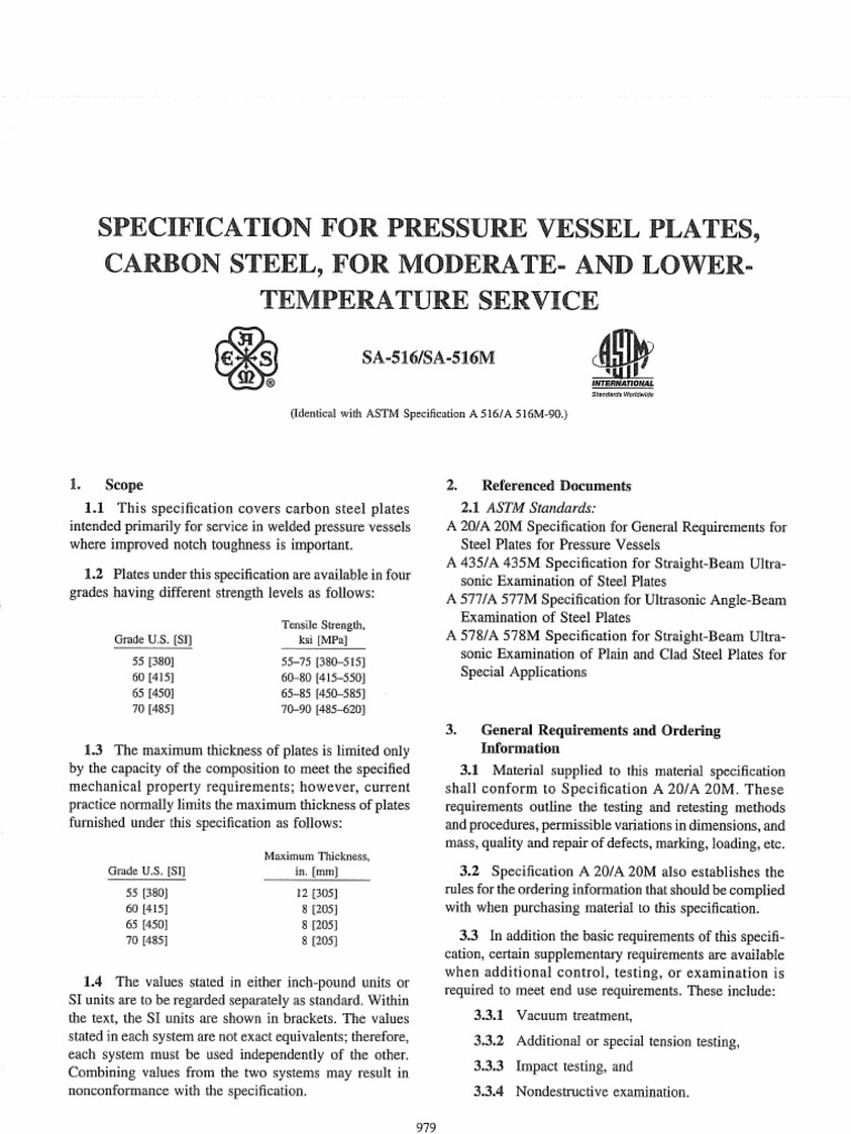 Sa 516 | PDF | Structural Steel | Specification (Technical Standard)