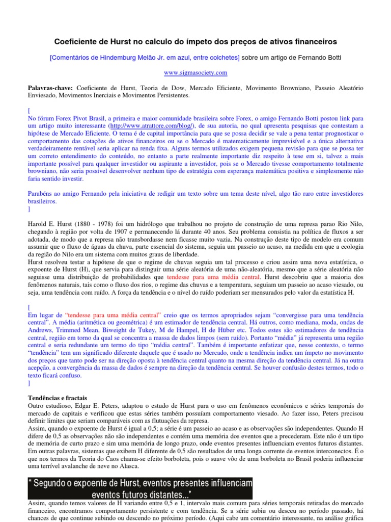 Hurst | PDF | Fractal | Média